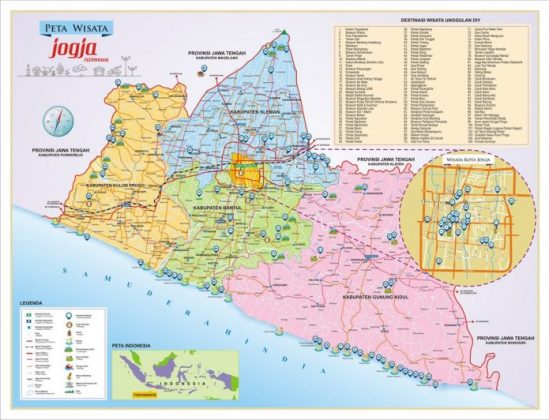 Tourism Map of Yogyakarta - Yogyakarta Tourism Portal