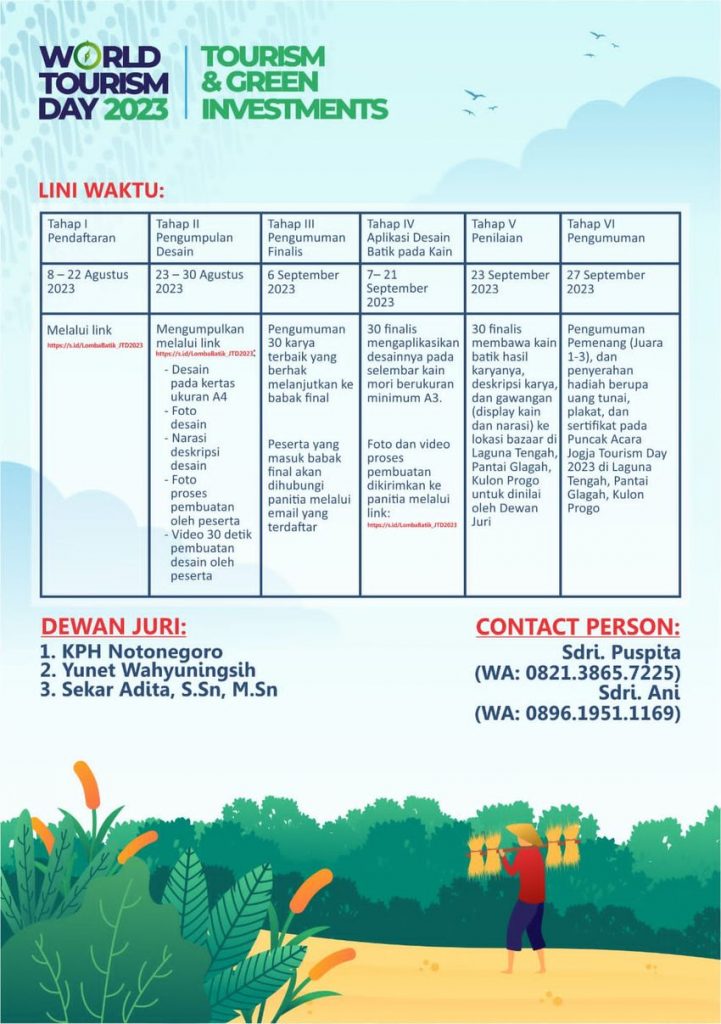 Lomba Batik "Jogja Tourism Day 2023" (Pendaftaran 8 - 22 Agustus 2023) - Dinas Pariwisata Daerah ...