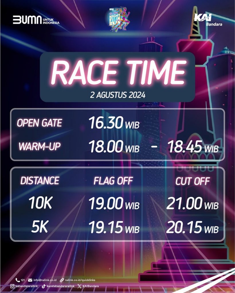 KAI Bandara Glow Night Fun Run (2 Agustus 2024) - Dinas Pariwisata ...