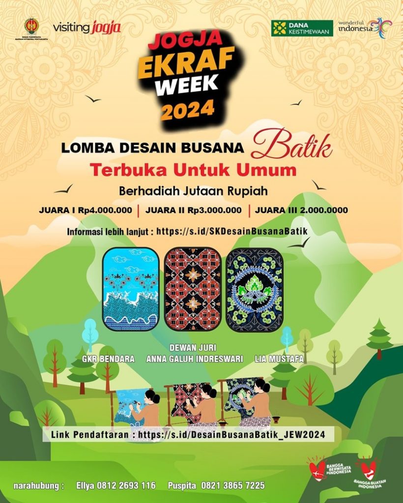 Lomba Desain Busana Batik Jogja Ekraf Week 2024 - Dinas Pariwisata Daerah Istimewa Yogyakarta