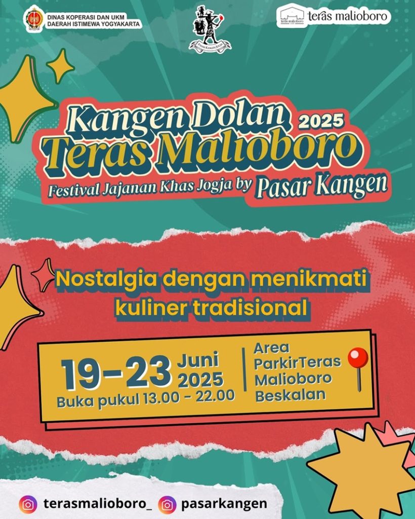 Kangen Dolan Teras Malioboro 2025 (19-23 Juli 2025) - Dinas Pariwisata Daerah Istimewa Yogyakarta